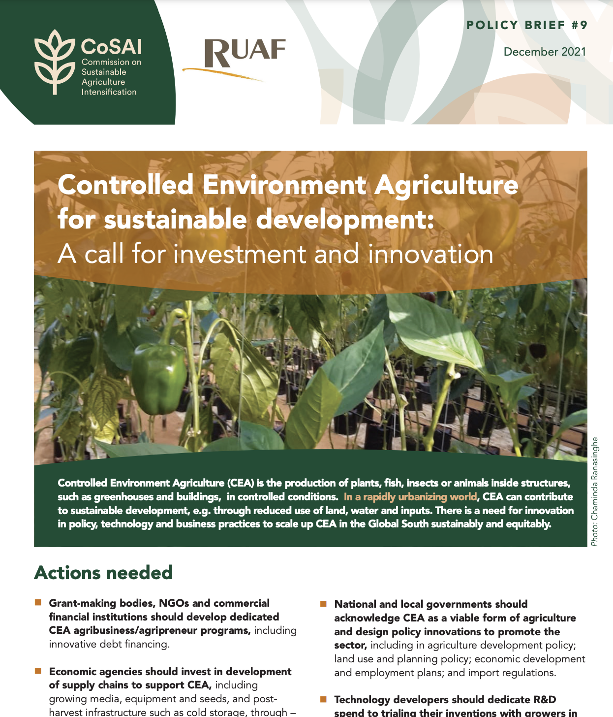 Controlled Environment Agriculture for sustainable development: A call ...